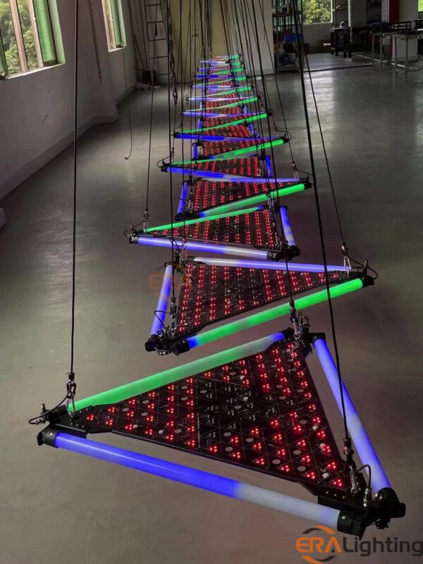 Led Kinetic Lifting Triangle Screen and Tube | ERA Lighting