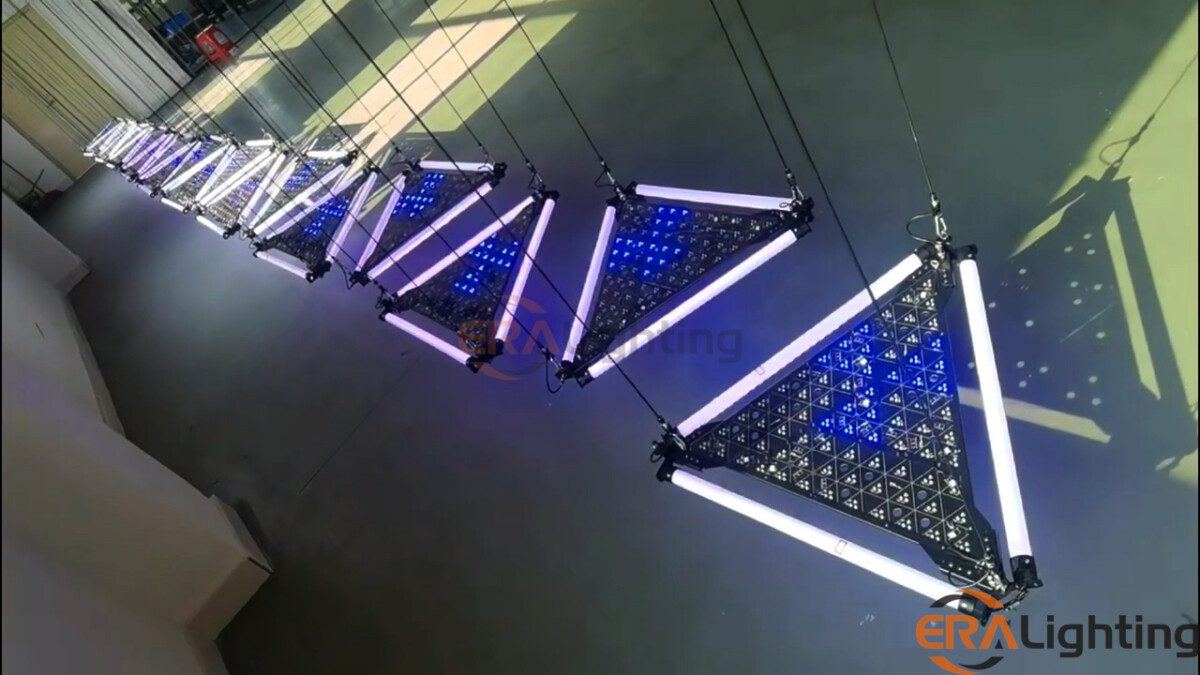 Led Kinetic Lifting Triangle Screen and Tube | ERA Lighting